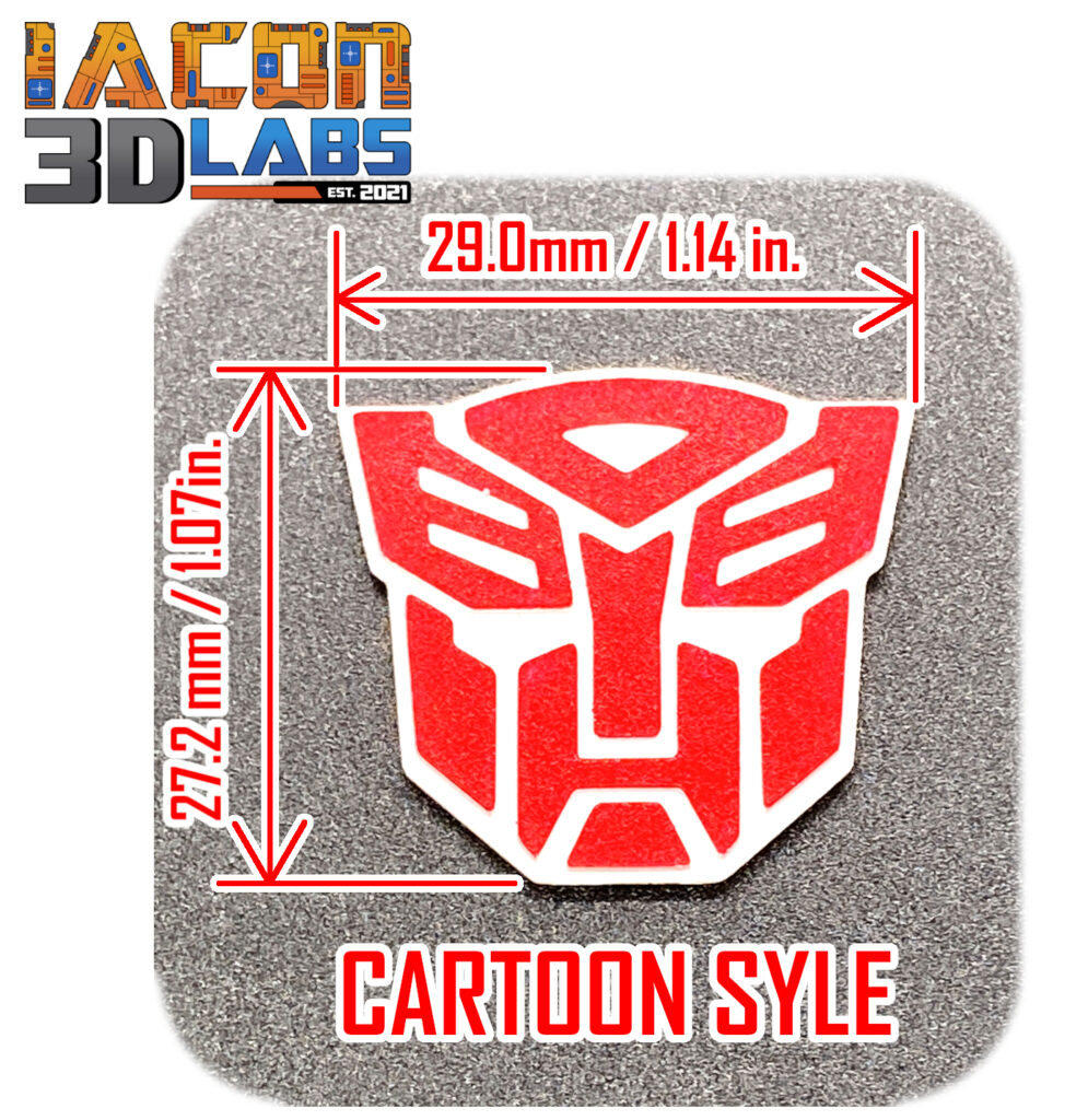Oversized Class Autobot Insignia (Toy or Cartoon Style) - Iacon 3D Labs