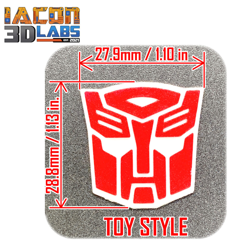 Oversized Class Autobot Insignia (Toy or Cartoon Style) - Iacon 3D Labs