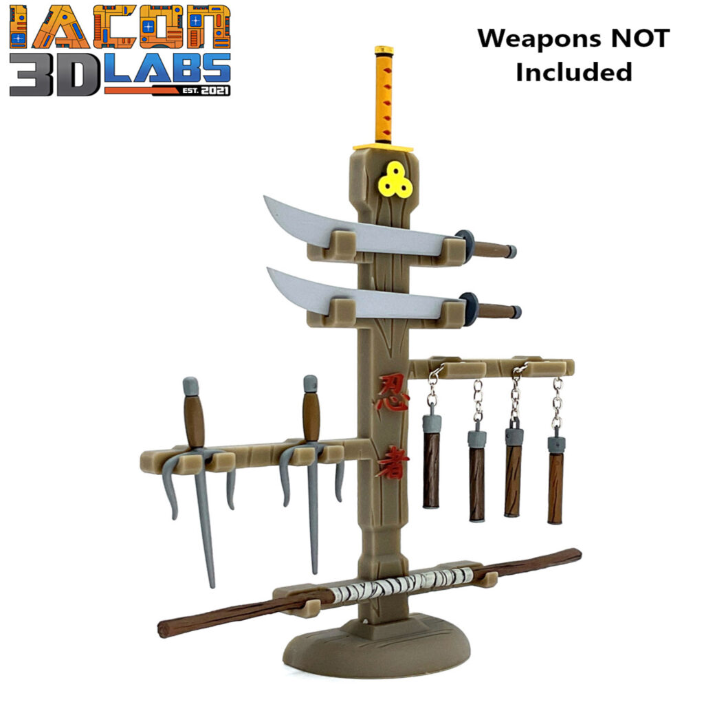 TMNT Turtle Dojo Weapon Stand (Brown) - Iacon 3D Labs