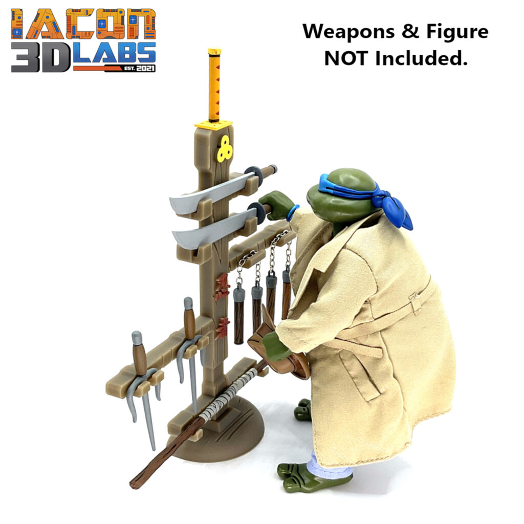 TMNT Turtle Dojo Weapon Stand (Brown) - Iacon 3D Labs