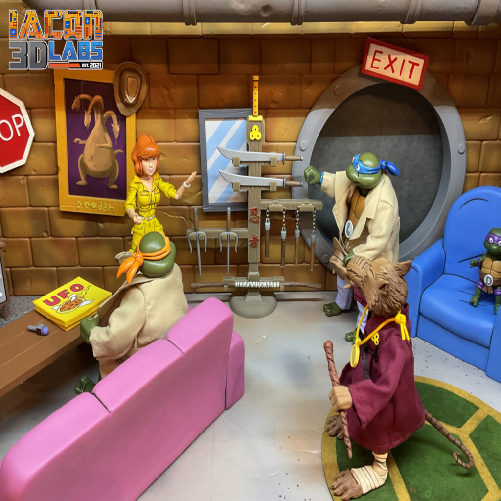 TMNT Turtle Dojo Weapon Stand (Brown) - Iacon 3D Labs